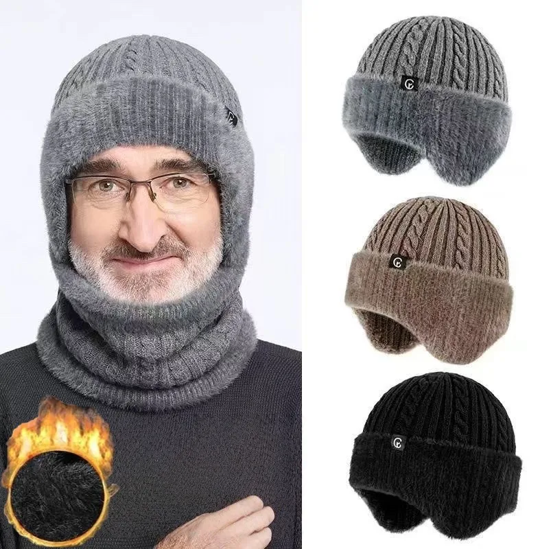Winter Knit Hat Deer Plush Lined Ear Flap Beanie Thermal Extreme Cold ...