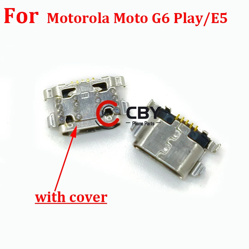 Puerto de carga USB para Motorola Moto E5 G6 Play, Conector de base, 50 Uds.