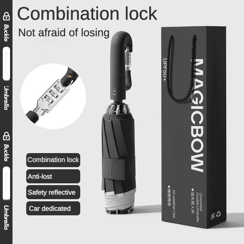 Windproof-Automatic-Folding-Men-s-Umbrella-Password-Lock-Buckle ...