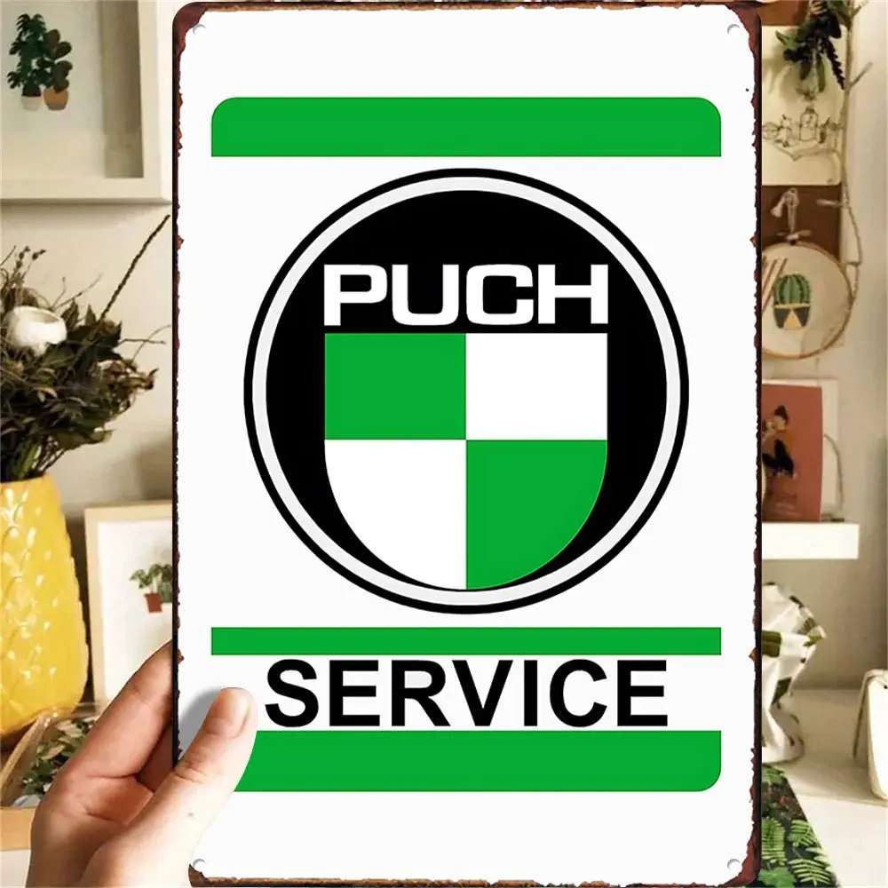 Puch Service Motorcycles Vintage Metal Tin Sign - Green & White ...