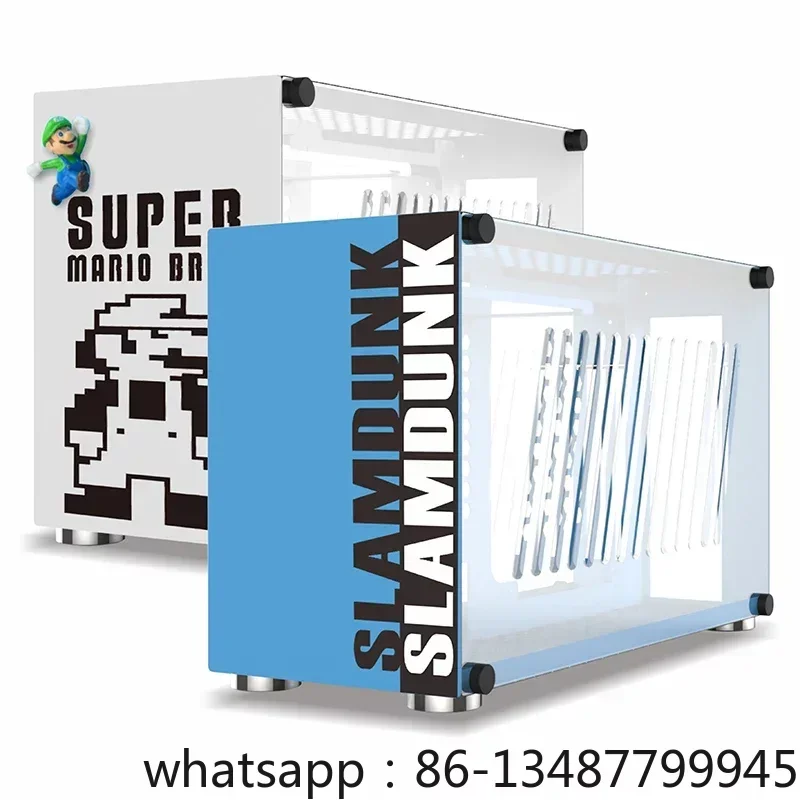 Cool-fish-T60-mini-ITX-case-pink-blue-portable-side-transparent-SFX ...