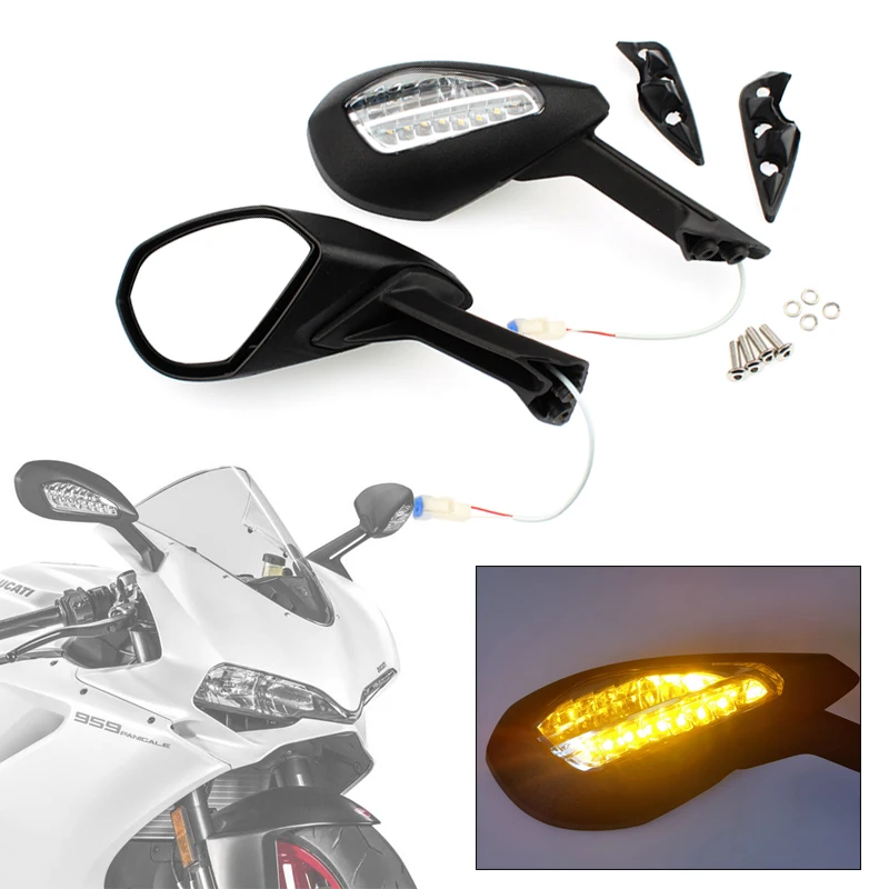 Motorcycle-LED-Turn-Signal-Rearview-Mirrors-For-Ducati-959-1299 ...