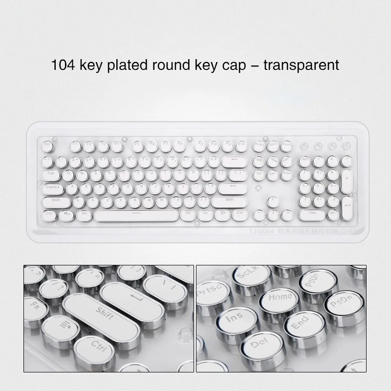 Mechanical-Keyboard-Keyboard-Universal-104Pcs-Set-PBT-Round-Punk-Key ...
