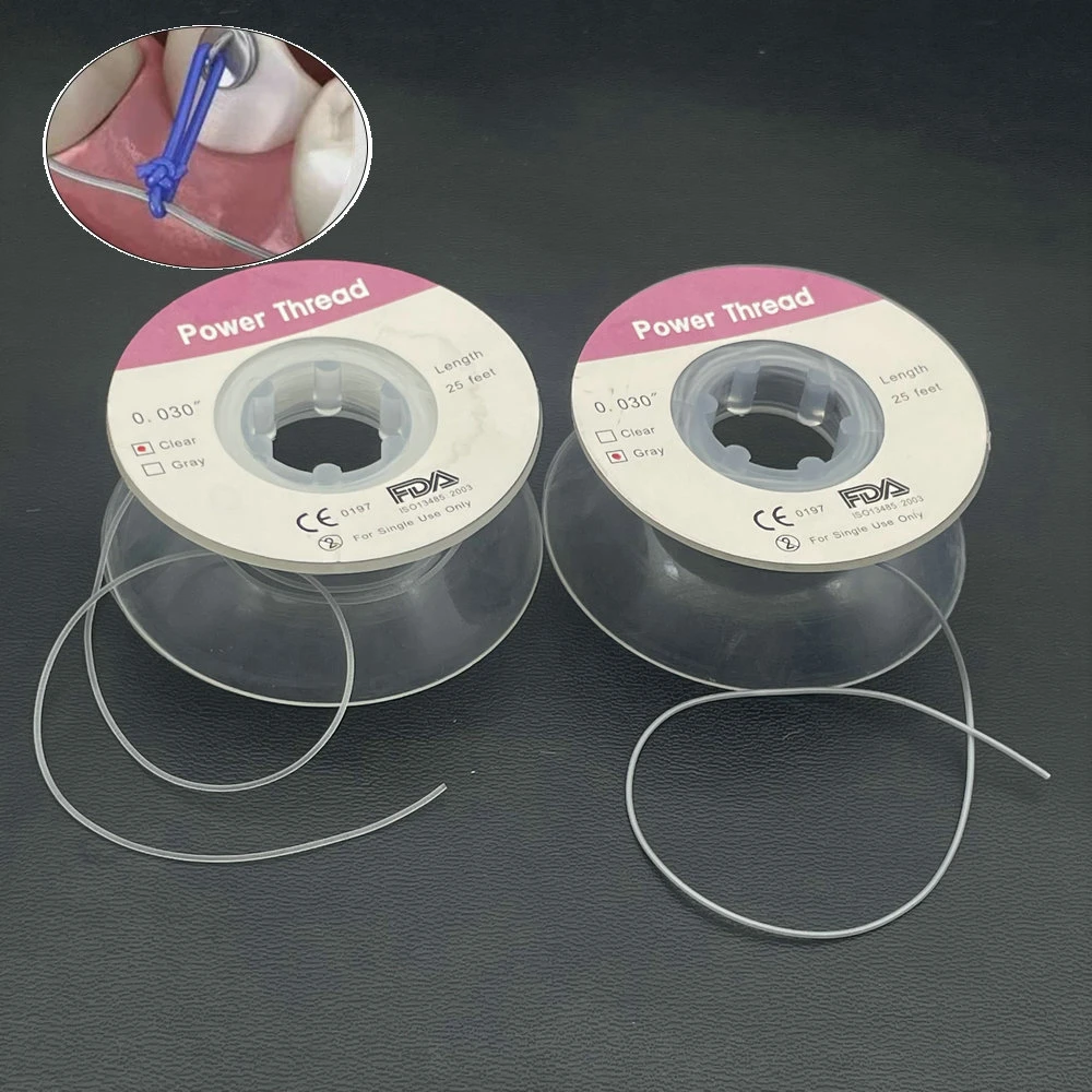 25feet/roll Dental Orthodontic Elastic Power Solid Thread Dental Power ...