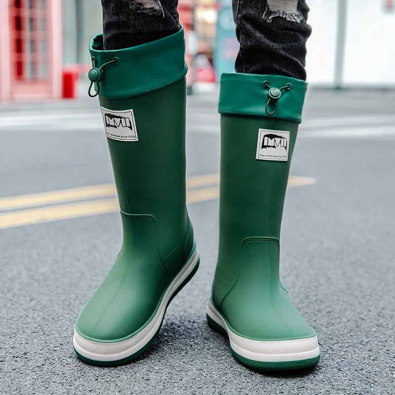 Botas-de-lluvia-de-media-manga-para-hombre-y-mujer-zapatos-de-lluvia-de ...