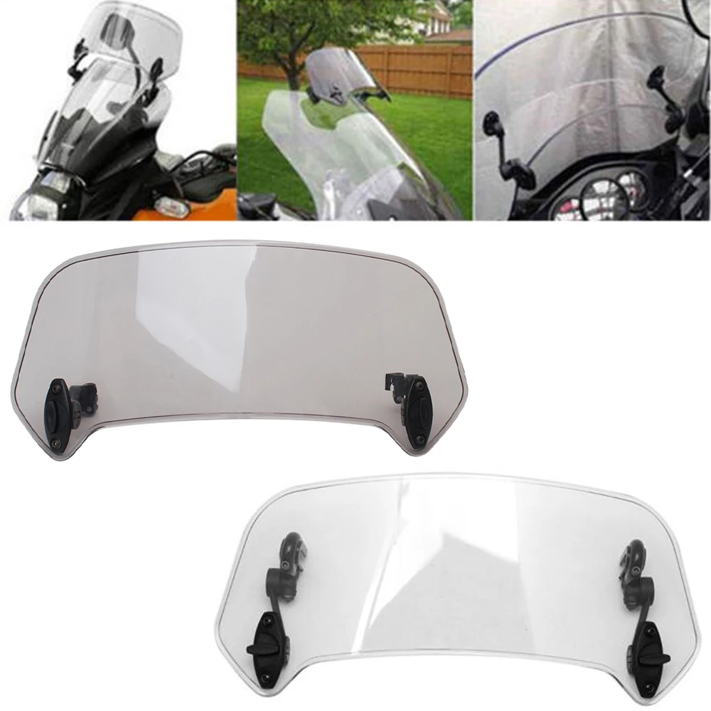 Universal-Motorcycle-Clip-On-Windshield-Extension-Adjustable-Spoiler ...