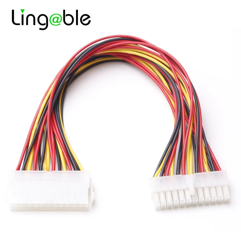 Lingable Extension Cable ATX 24 Pin Male to 24Pin Female Power Supply ...