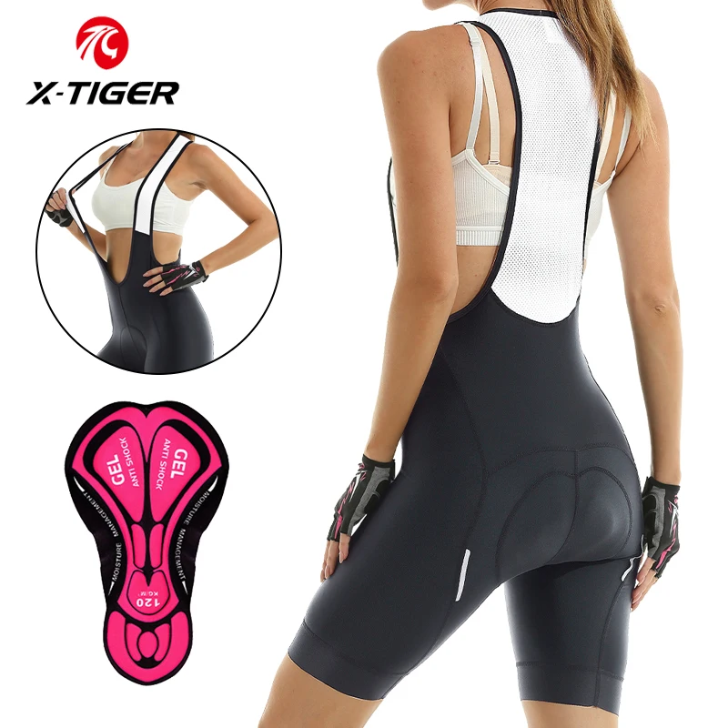 X-tiger Women Cycling Bib Shorts Coolmax 5d Gel Padded Mountain Bike Short Pants Superelastic ...