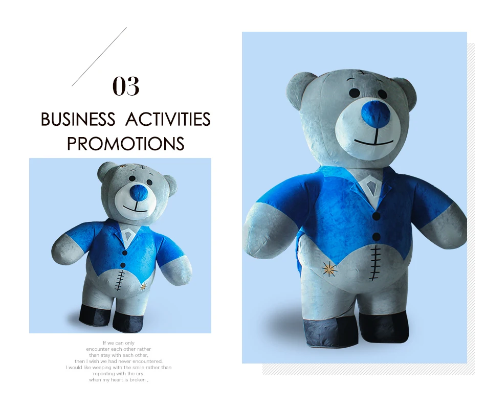 Saygo Inflatable bear Mascot Costume for Wedding Adult Cosplay Mascot ...