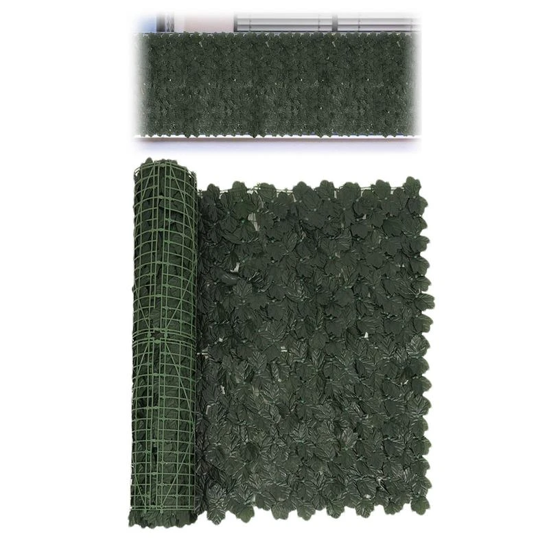 Green Artificial Ivy Leaf Hedge Roll For Privacy Protection Faux Garden ...