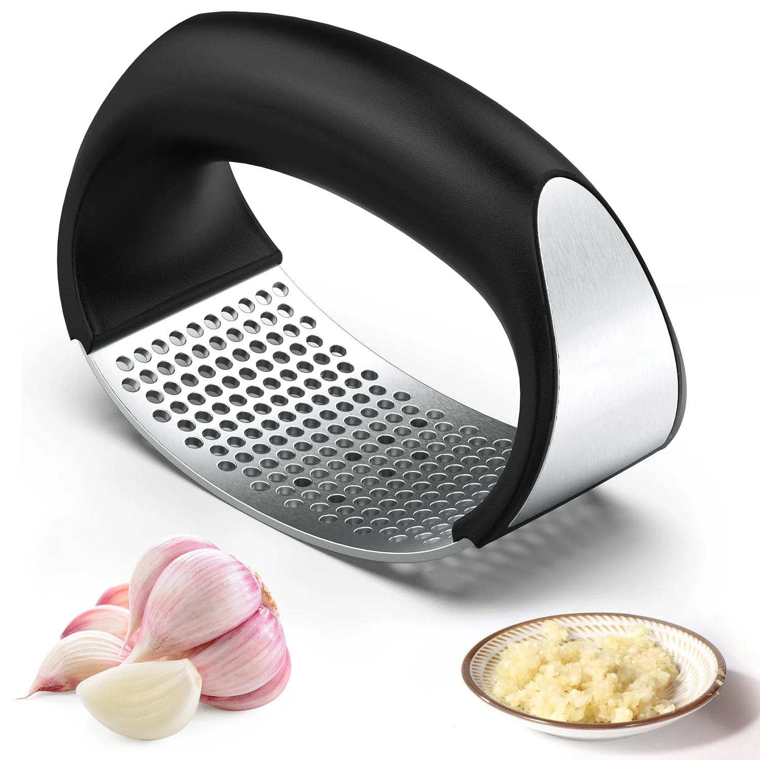 Stainless-Steel-Garlic-Press-Manual-Garlic-Crusher-Garlic-Mincer-Fruit ...