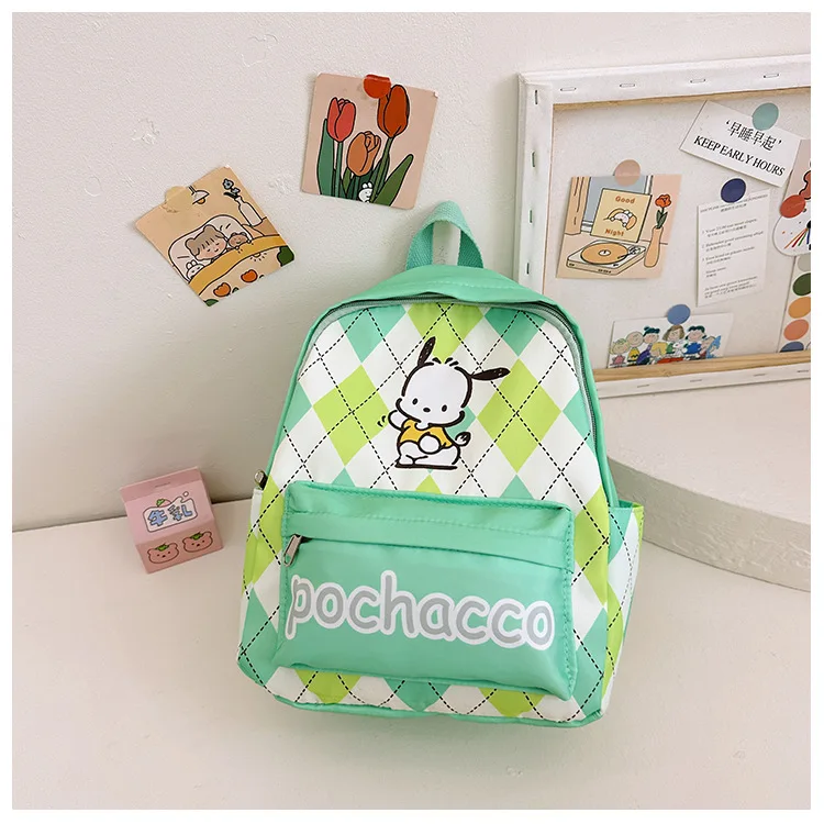 Kawaii Cartoon Pochacco Green School Backpack - KawaiiMerch.com