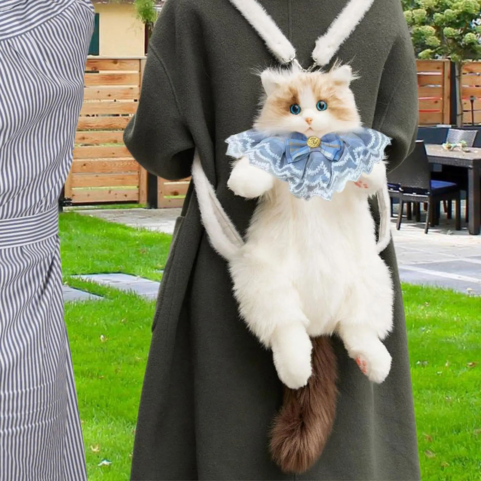 Cute Cat Plush Backpack Trendy Soft Stuffed Animals Bag for Cat Lovers ...