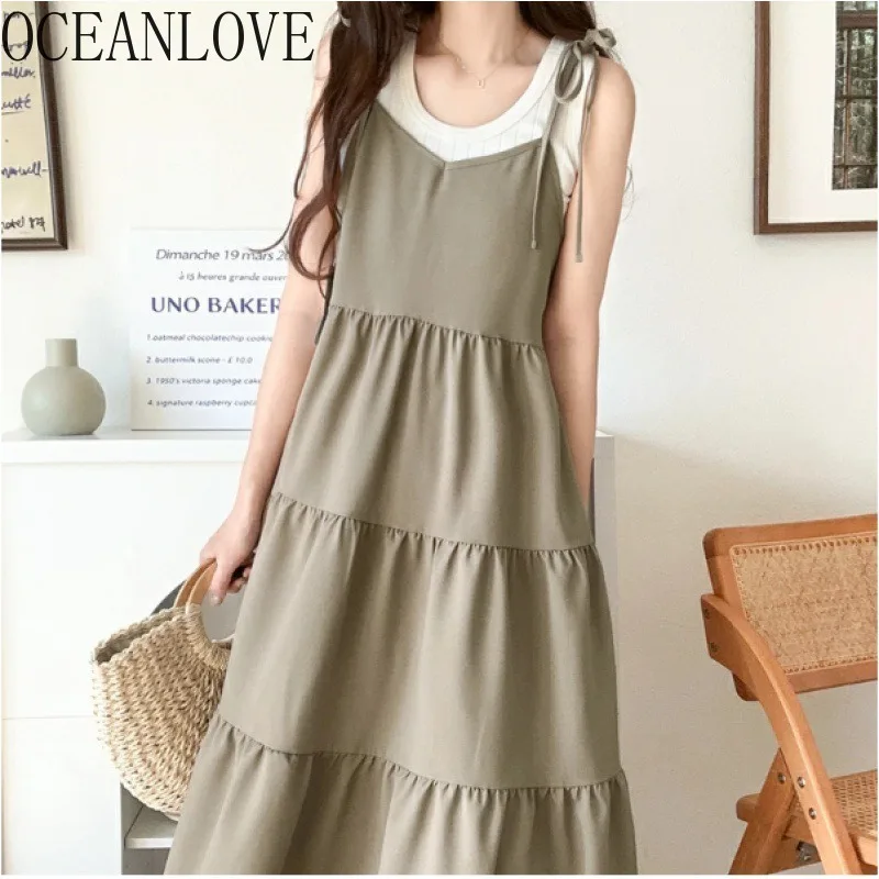 OCEANLOVE-Ruffles-Japanese-Style-Long-Dresses-Solid-Spring-Summer-A ...