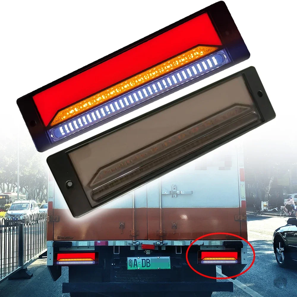 2pcs-Waterproof-147-Led-Truck-Lorry-Light-Trailer-Brake-Light-Neon-Halo ...