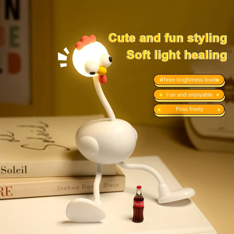 Chicken Night Light Mini Adjusting Table Lamp Portable Reading Light ...