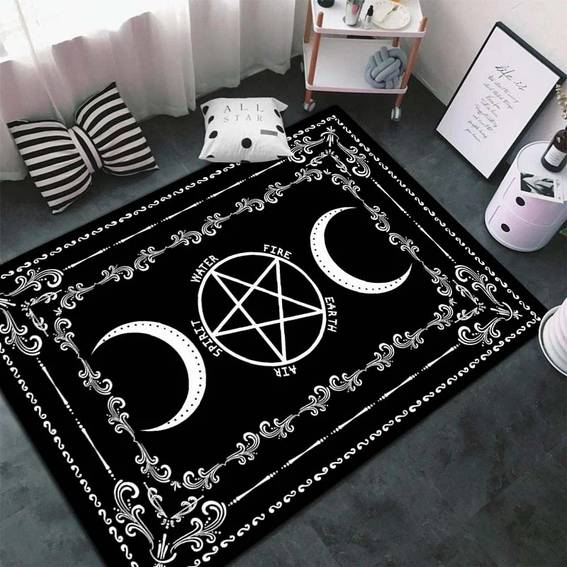 Altar Magic Moon Wicca Satanic Carpet for Living Room Home Decoration ...