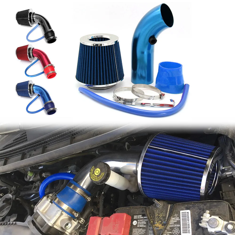 Cold-Air-Intake-Filter-Induction-Kit-Pipe-Power-Flow-Hose-System-Car ...