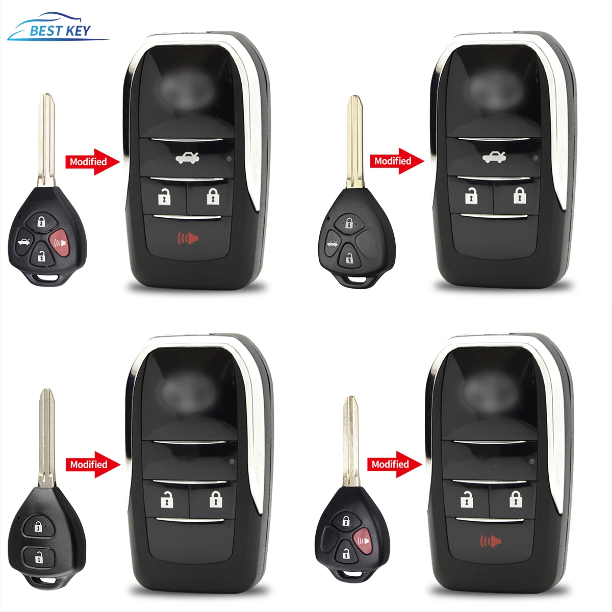 BEST-KEY-Car-Key-Shell-Case-For-Toyota-Corolla-Camry-RAV4-Avlon-Crown ...