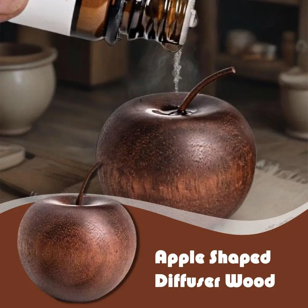 Apple Shape Wooden Aroma Diffuser, Natural Reed Diffuser Long-Lasting ...