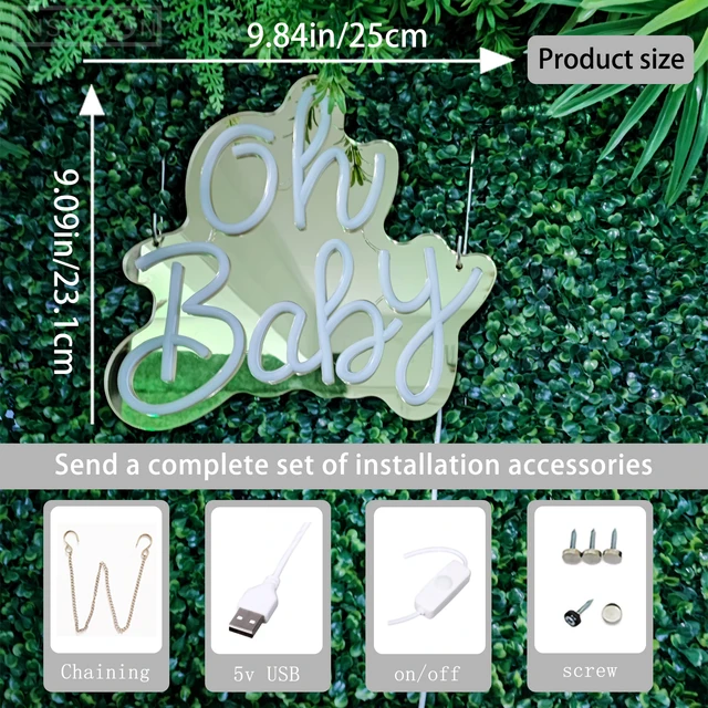 Ó, Baba Led Neon Jelek Esküvői Esztétikai Dekoráció Környezeti Lámpák ...