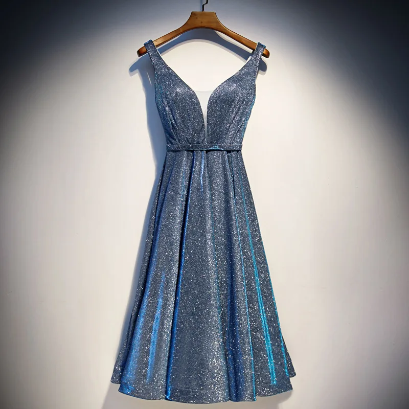 Robe de soirée élégante, col en V, paillettes, Sexy, dos nu, perlée ...