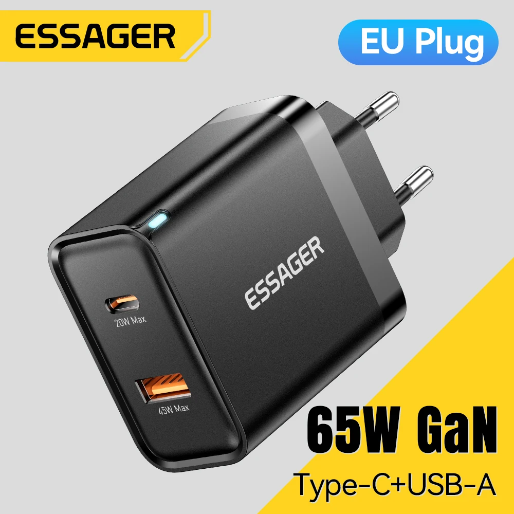 Essager 65W GaN Charger Quick Charge Type C QC4.0 Charger USB Charger ...