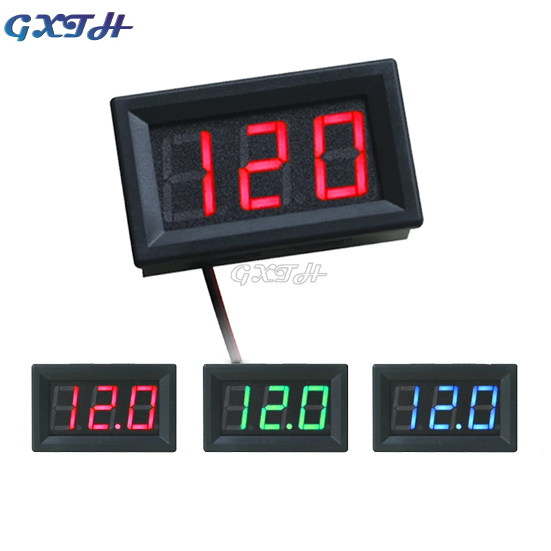 DC5V-120V Two Wire DC Digital Voltmeter Electric Car Voltmeter Reverse ...