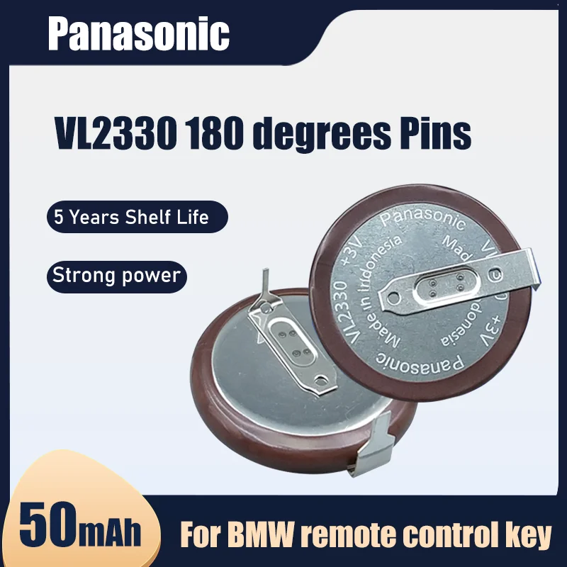 1-2PCS Panasonic 3V VL2330 50mAh 180 Degrees Legs Rechargeable Lithium ...
