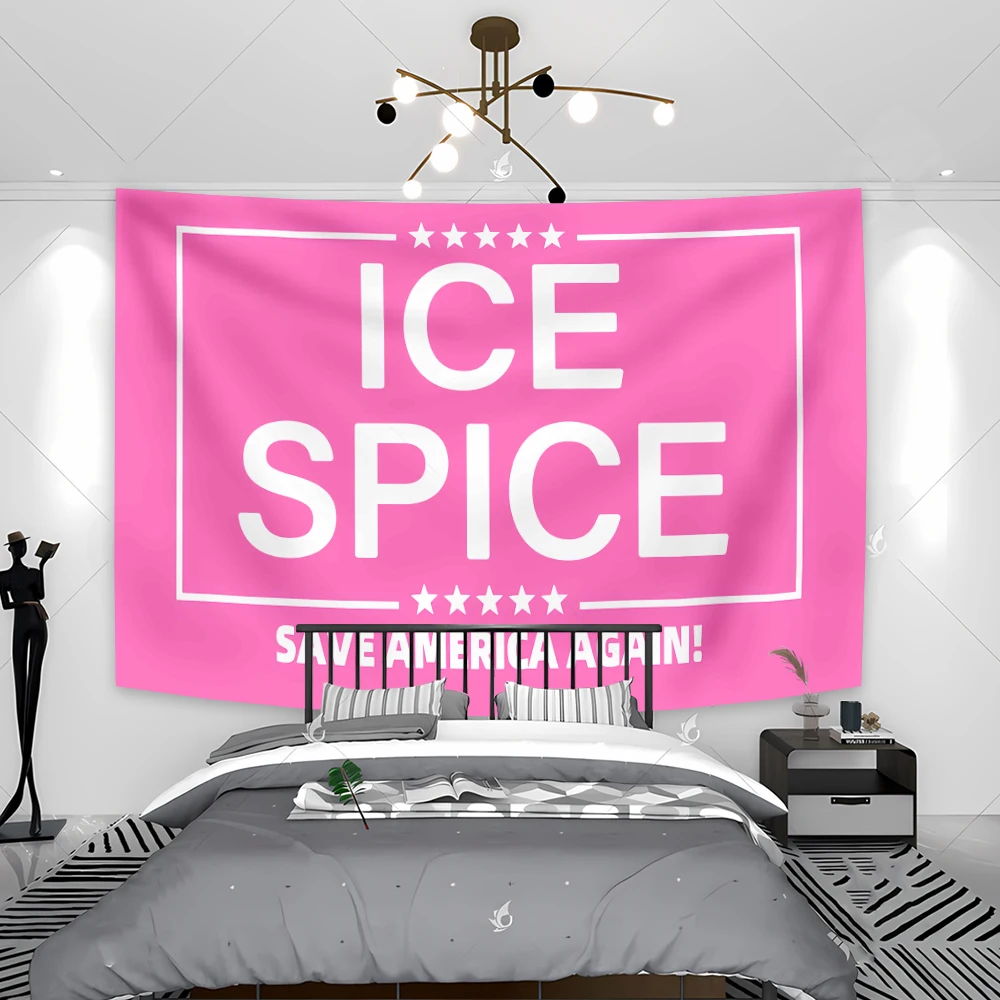 American-Pop-Singer-Ice-Spice-2024-Tapestry-Wall-Poster-American-Flag ...