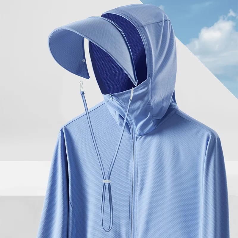 Summer Men's UPF 50+ Sun Protection Light Weight Hoody Long Sleeve Full ...