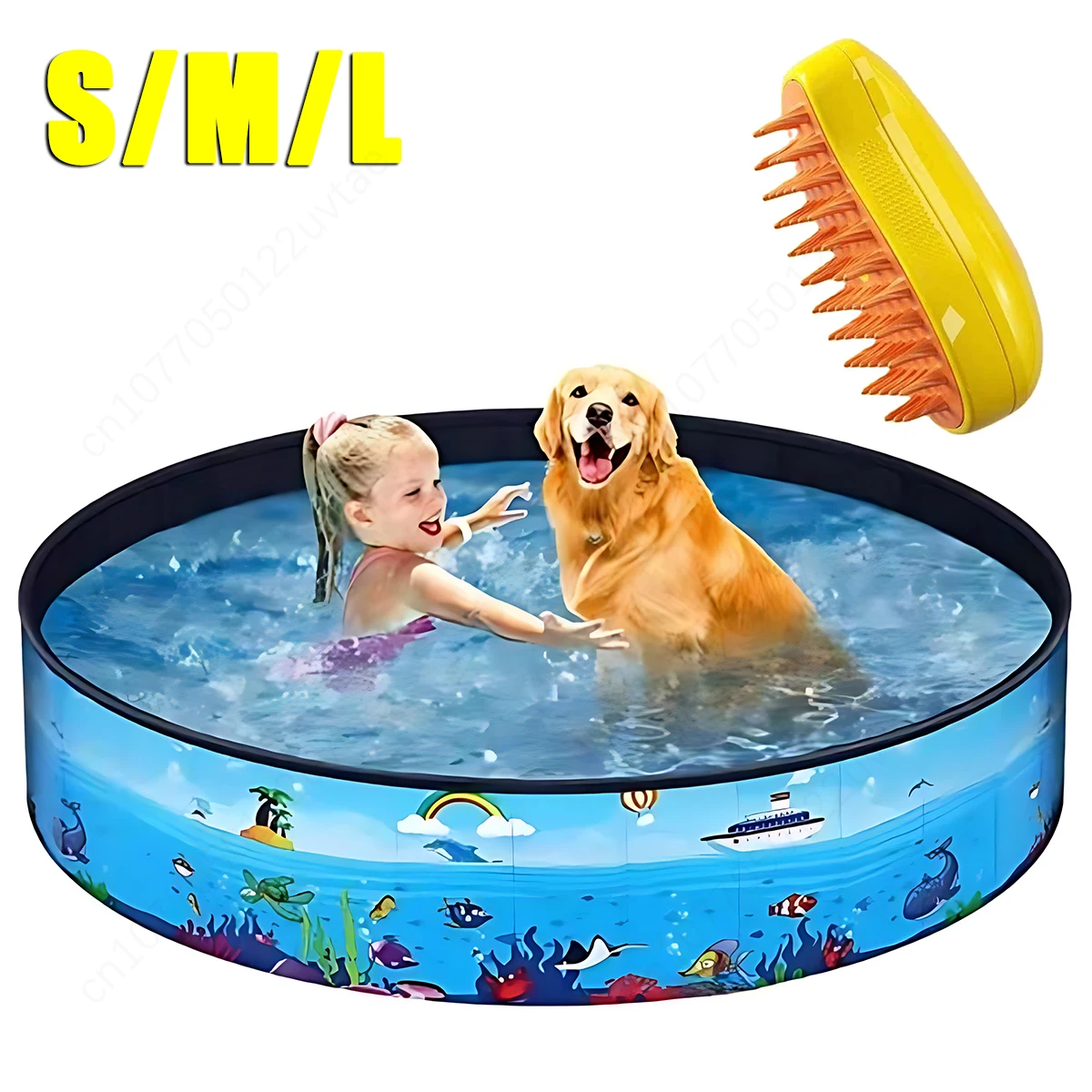 Pet-Play-Pool-Non-Inflatable-Collapsible-Pool-Large-Outdoor-Family ...