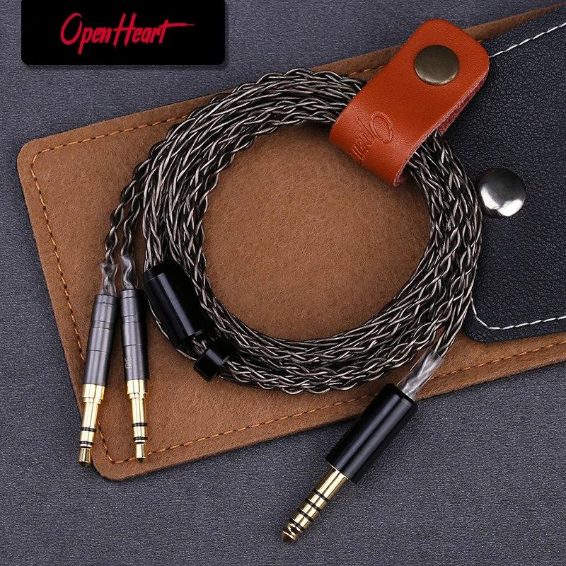 OPENHEART 8 Core Headphone Cable 1 to 2 jack dual 3.5/2.5/4.4mm ...