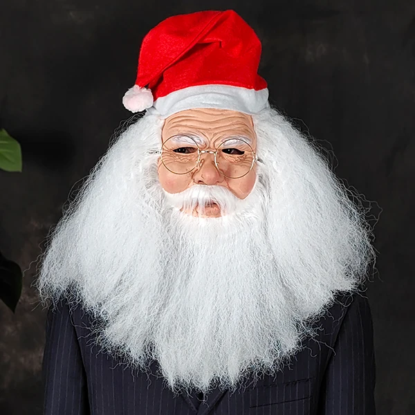 【Glasses + Mask】Popular Bearded Santa Claus Mask, Perfect for Party ...