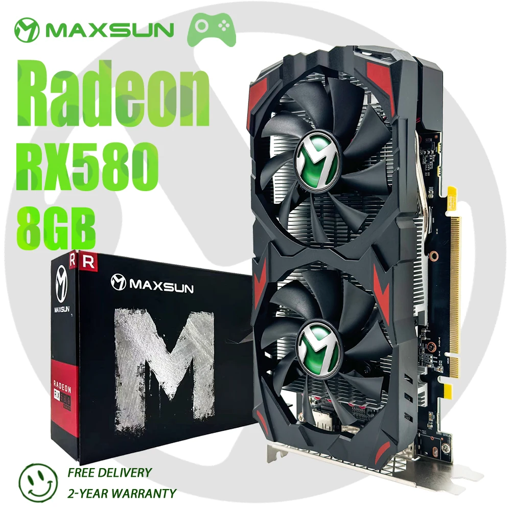 MAXSUN-New-Video-Card-AMD-Radeon-RX580-8GB-2048SP-Gaming-Graphics-Card ...