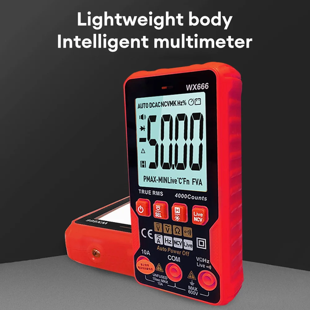 WX666 Mini Smart Digital Multimeter Color LCD Display 4000 Counts True ...