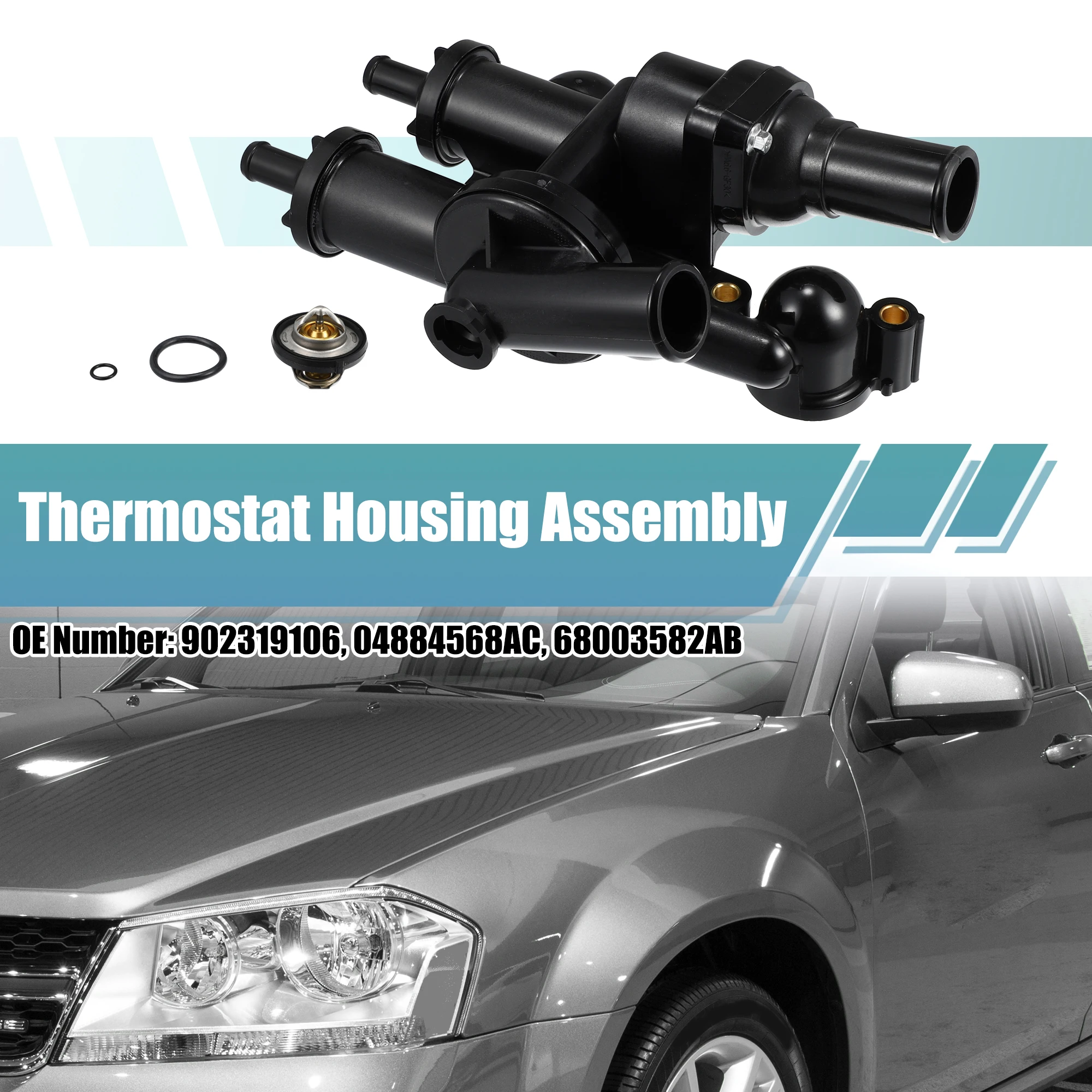 X-Autohaux-Auto-Engine-Coolant-Thermostat-Housing-Assembly-902319106 ...