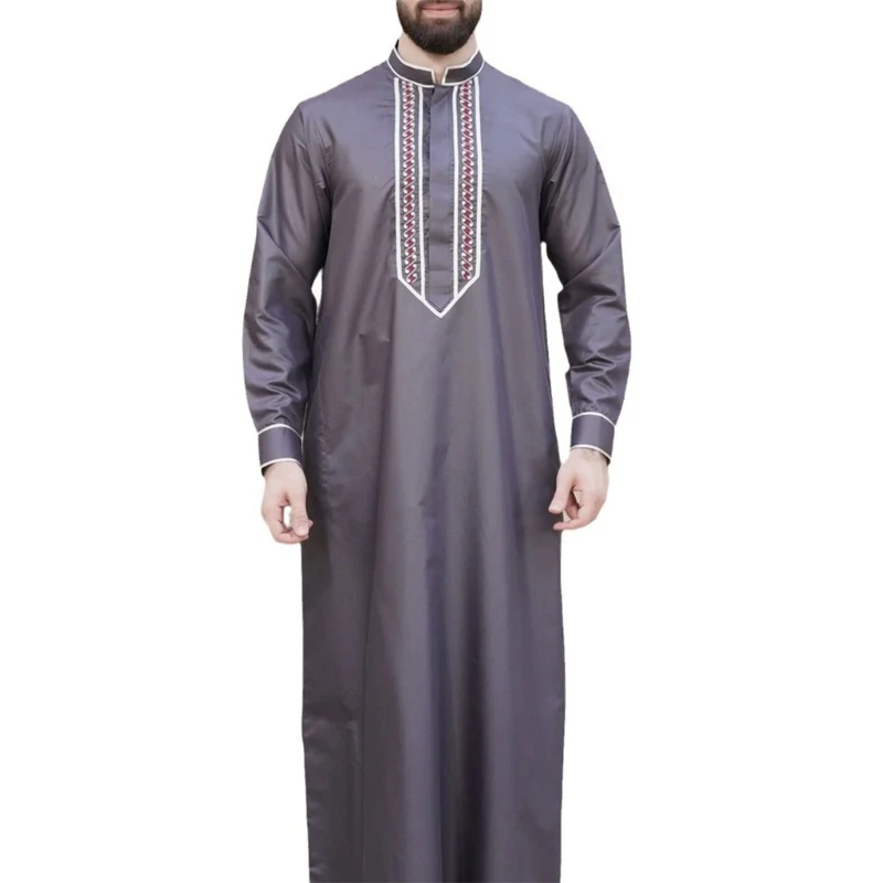 Muslims-Dresses-Men-Long-Sleeve-Dubais-Shirt-Kaftans-Thobe-Robe-Gowns ...