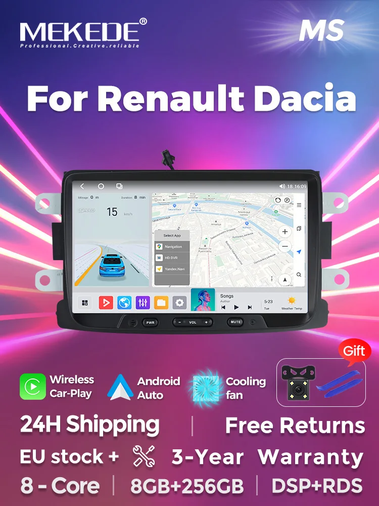 MEKEDE Android14 CarPlay RDS DSP reproductor Multimedia para Renault ...