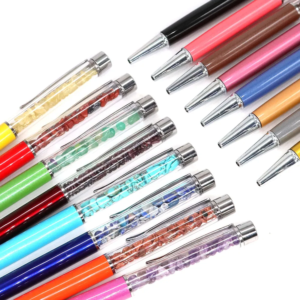 Crystal Ballpoint Pen Natural Healing Stone Original Energy Mini Gravel ...