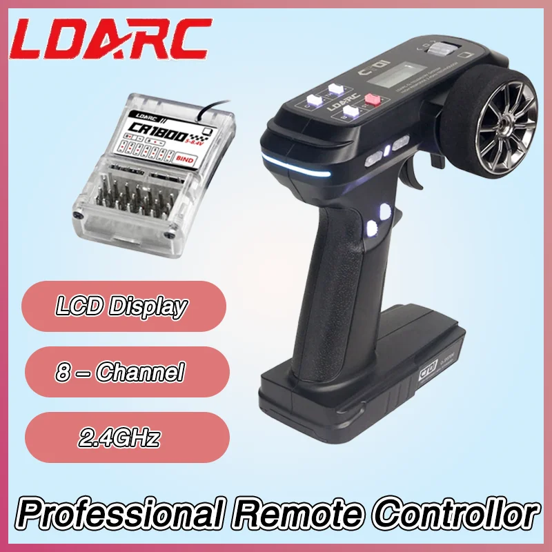 LDARC CT01 2.4GHz 8채널 전문 LDARC CT01 원격 제어기, RC 모델 자동차 보트용 영어 및 중국어 LCD ...