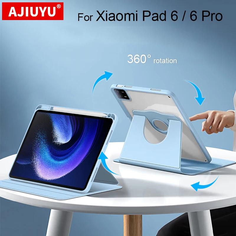 Case Cover For Xiaomi Pad 6 Pro 360° rotation Case MiPad6 Mi Pad 6 Pro ...
