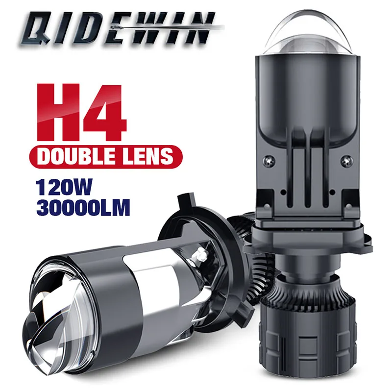 H4 120W 40000LM H4 LED Mini Projector Lens Car Headlight Auto Bulb H4 ...