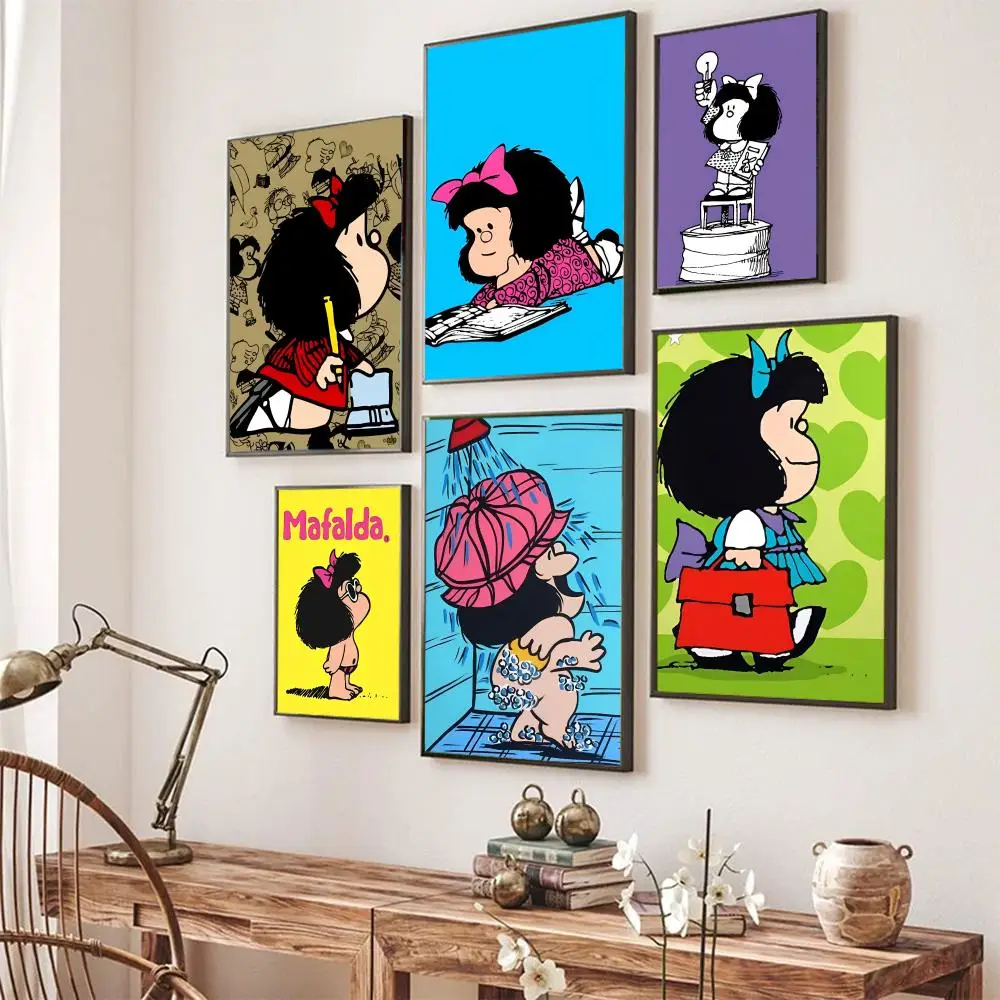 Mafalda-Poster-Self-adhesive-Art-Poster-Retro-Kraft-Paper-Sticker-DIY ...