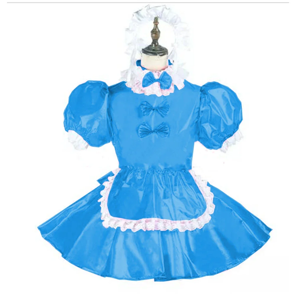 Lockable Lolita Sissy Fancy Maid Uniforms Costumes Clear Plastic PVC ...
