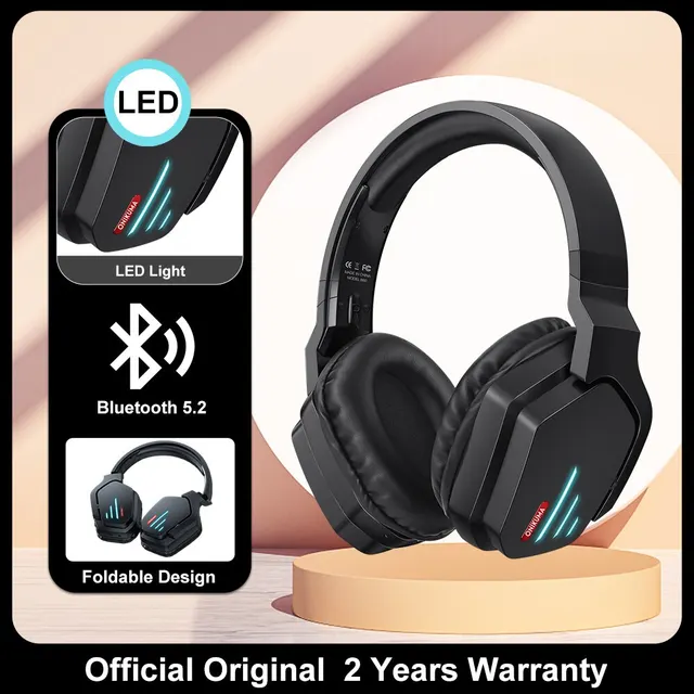 ONIKUMA Wireless Compatible Headphones with LED Light Professional ...