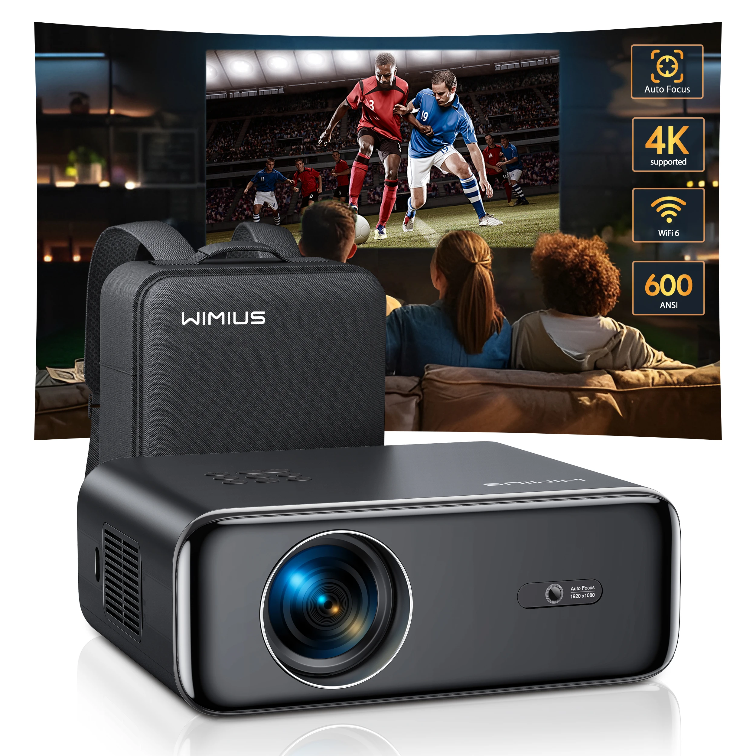 WiMiUS-Auto-Focus-4K-Support-Native-1080P-Projector-with-WiFi-6-and ...