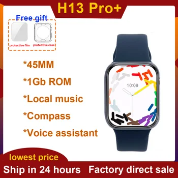H13 PRO + Smart Watch Men 45mm Series 9 1GB ROM 1.95'' NFC Compass 173 ...