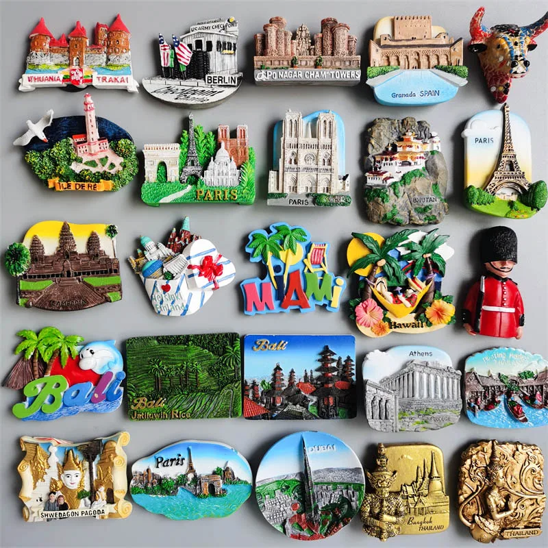 Fridge Magnets Travel Souvenir Vietnam Myanmar Lithuania Miami Hawaii ...