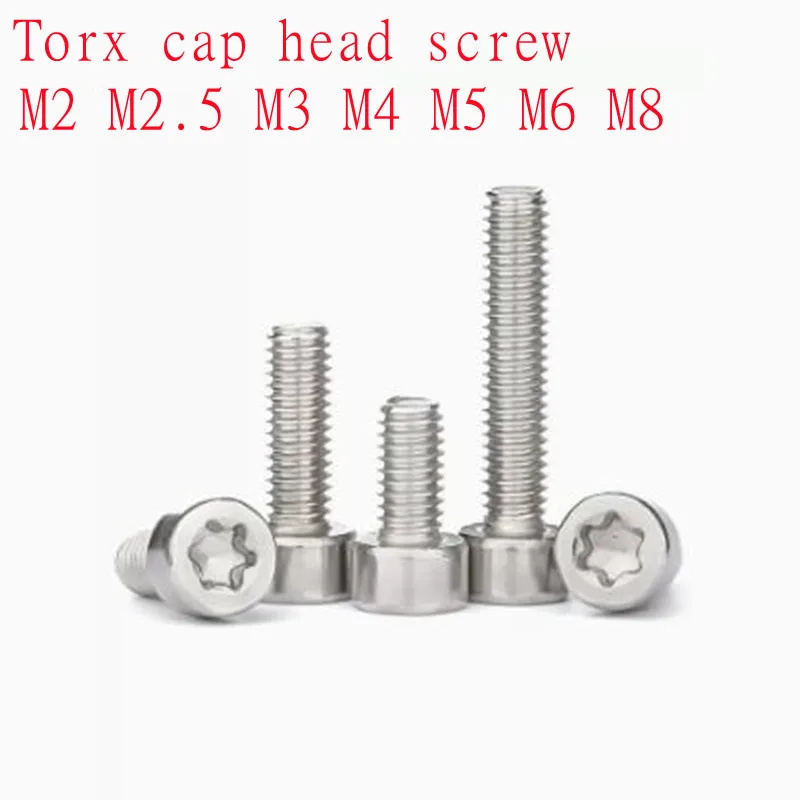 5-50pcs/lot M2 M2.5 M3 M4 M5 M6 Torx cap head screw stainless steel ...